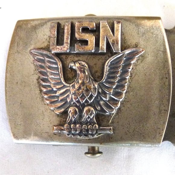 USN | Accessories | Vintage Us Navy Usn Belt Buckle Military Uniform ...